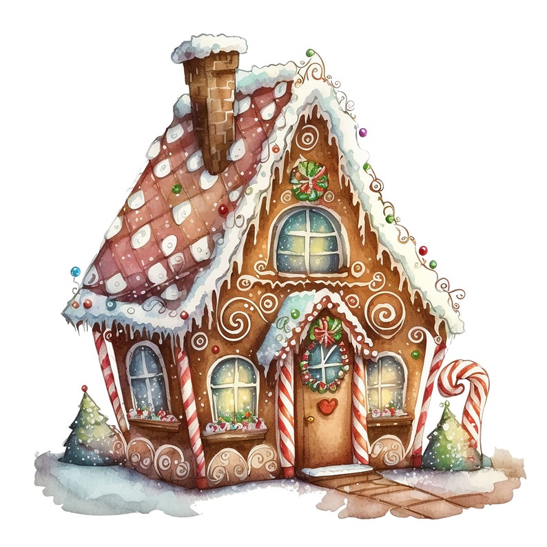 10 Gingerbread House Clipart Commercial Use Jpgsdigital - Etsy