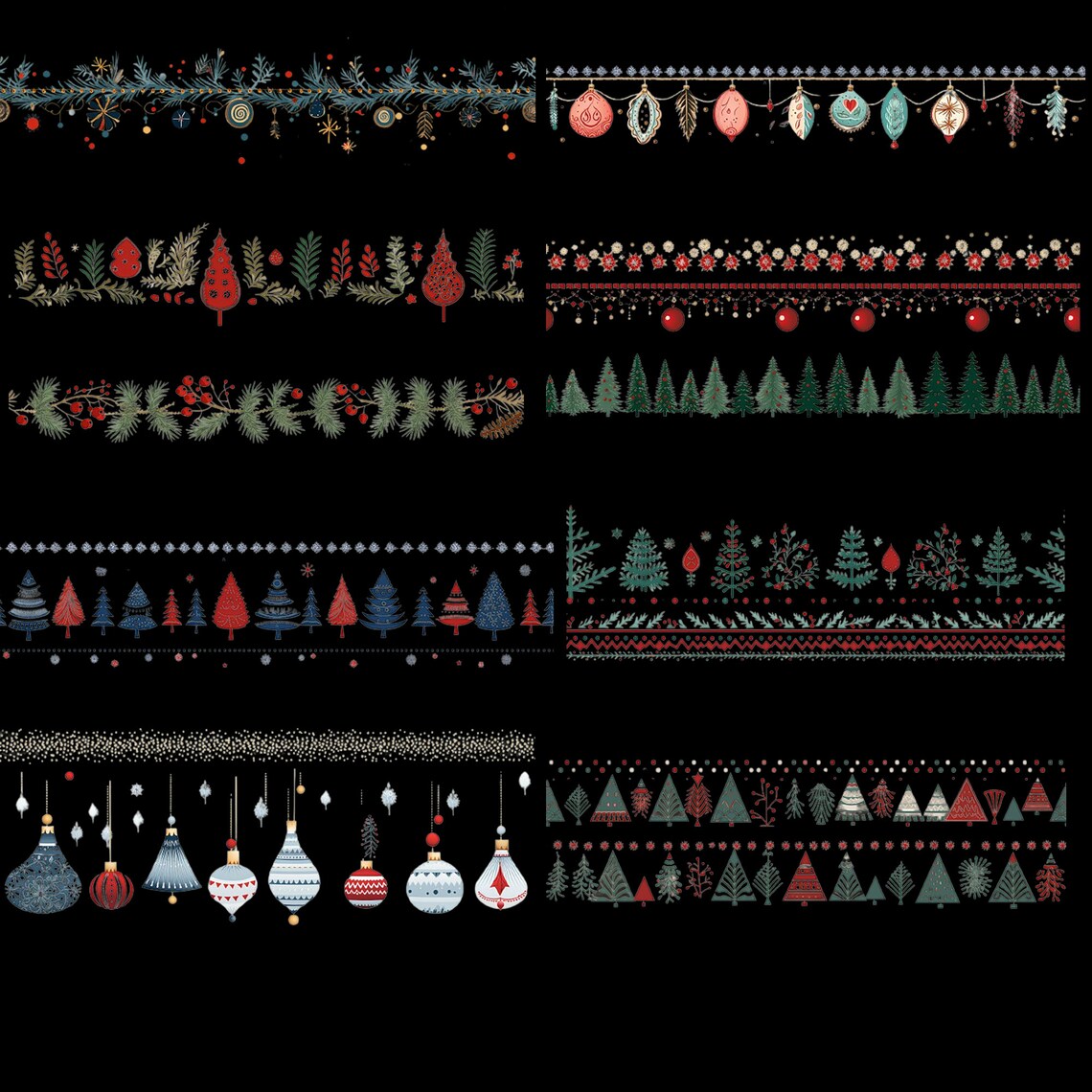 30 Seamless Christmas Garland Png,christmas Border,merry Christmas Png ...