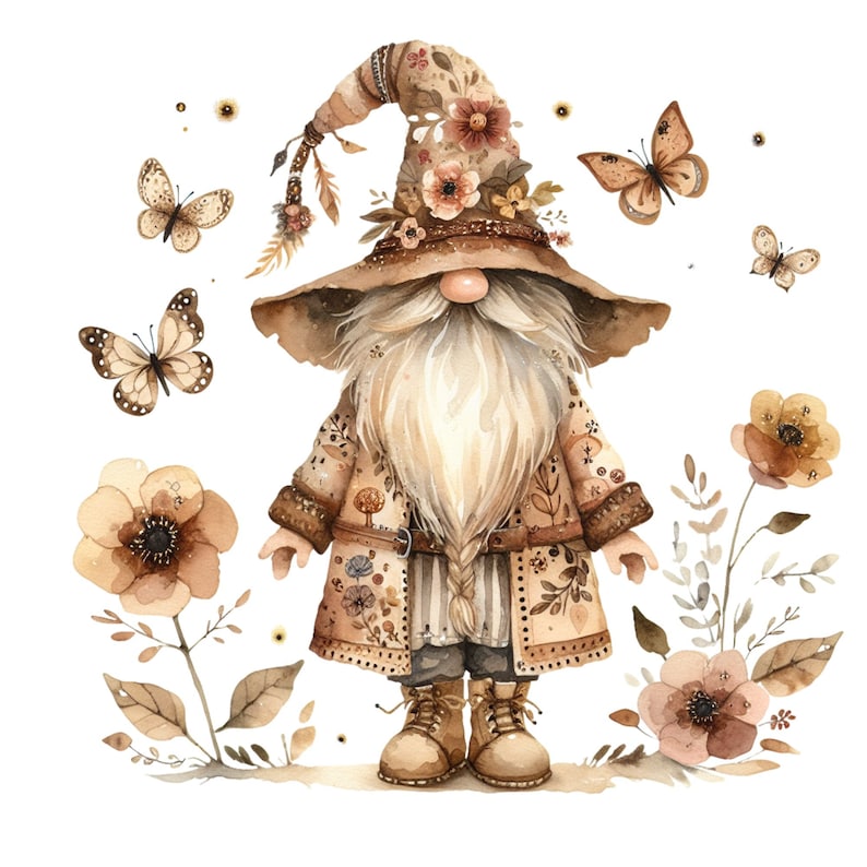 15 PNG Boho Gnome Bundle Clipart, Garden Boho Gnome Clipart Bundle ...
