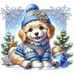 20 Jpgs, Winter Puppy Dog Clipart, Commercial Use, Watercolor Clipart ...