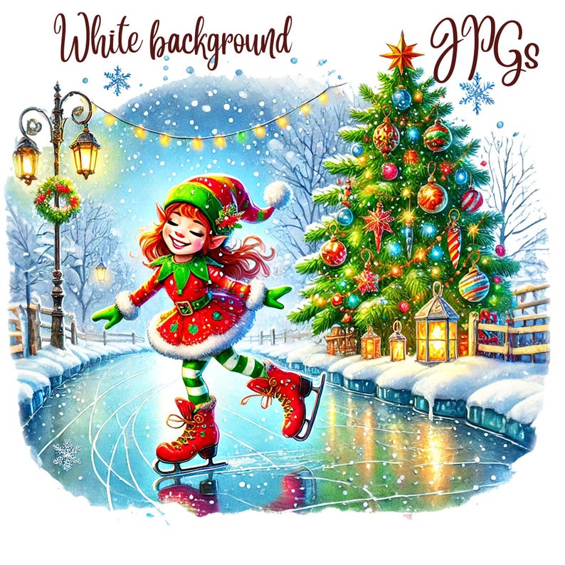 45 JPG, Christmas Elves Clipart Bundle, Cute Christmas Elves, Festive ...