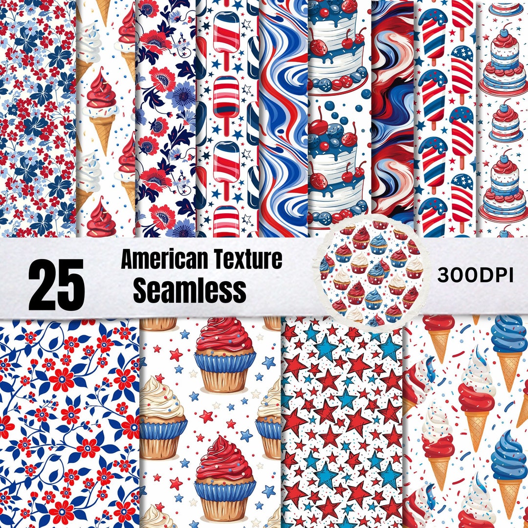 25 American Digital Papers, America Digital Papers, 4th of July Digital ...