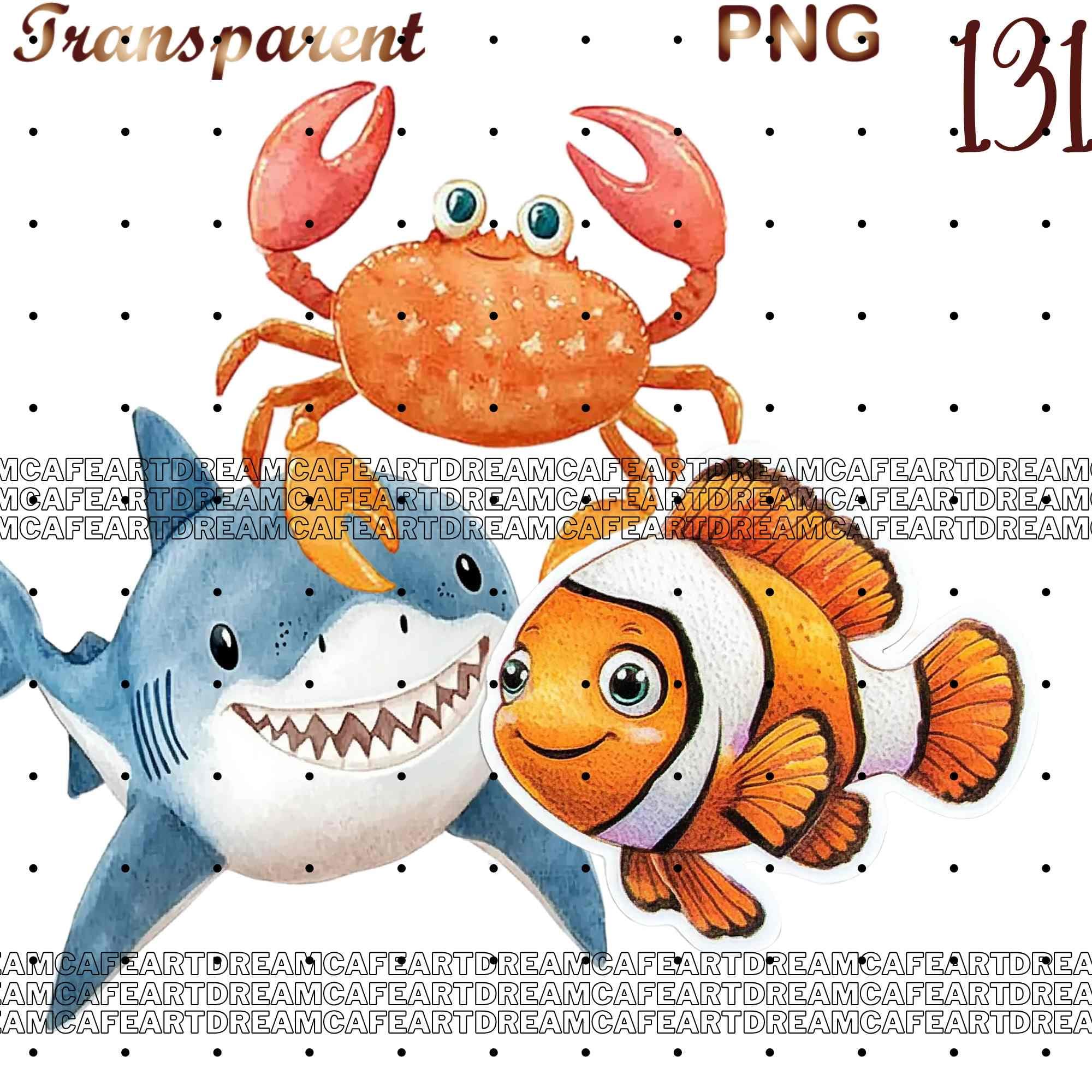 131 PNG Sea Animals Clipart Bundle - Underwater Sea Life, Ocean Animal ...
