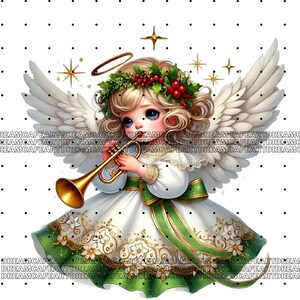 50 PNG, Christmas Angels Clipart Bundle, Winter Illustrations Designs ...