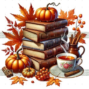 36 PNG Cozy Autumn Coffee, Fall Clipart for Crafts Prints, Pumpkin ...