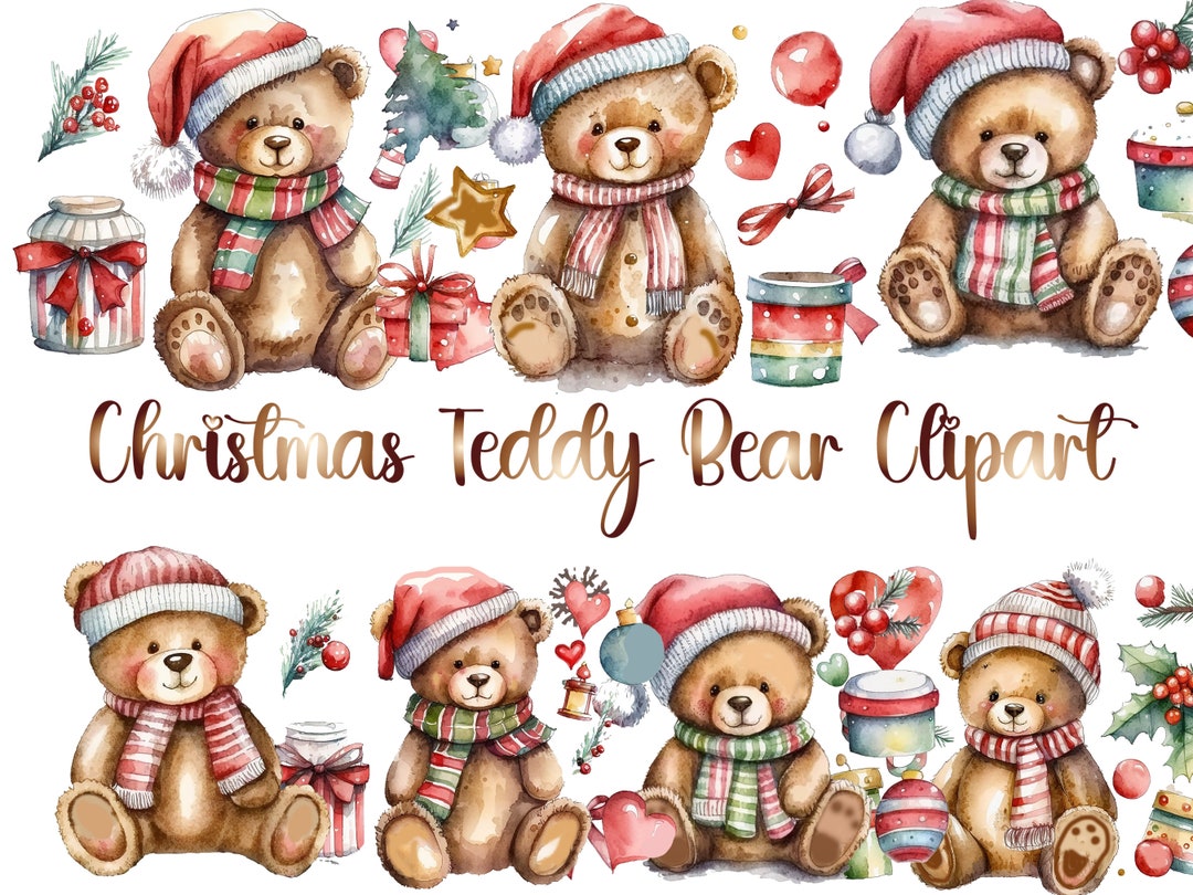 7 PNG, Christmas Teddy Bear Clipart, Teddy Bear Clipart, Christmas ...