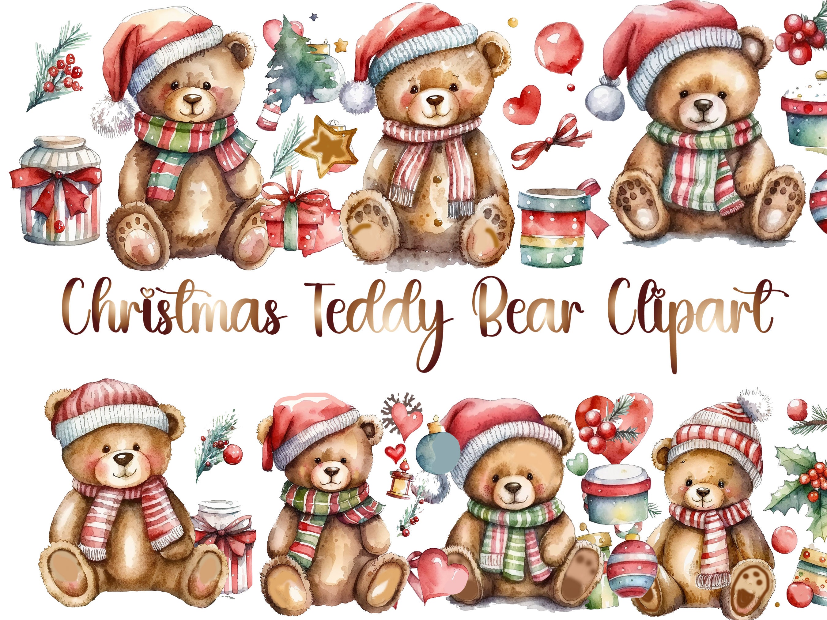Christmas Teddy Bears Clipart