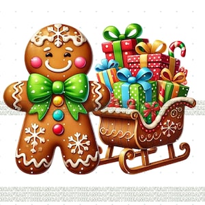 23 PNG, Gingerbread Man Clipart Bundle, Christmas Clipart, Festive ...