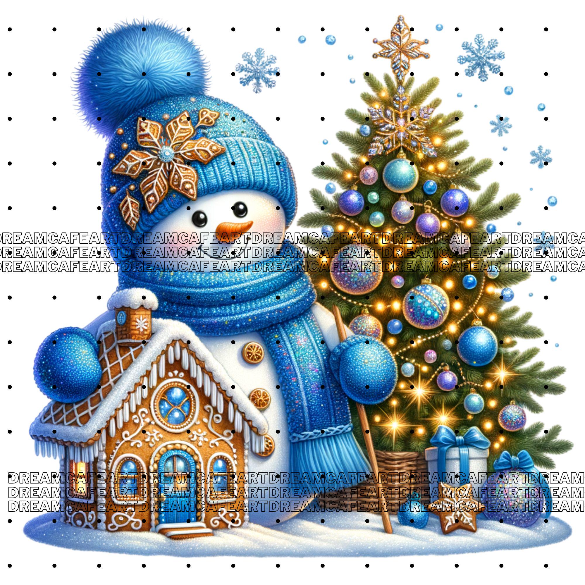 26 PNG Christmas Blue Snowman Bundle Clipart, Festive Snowmen Graphics ...