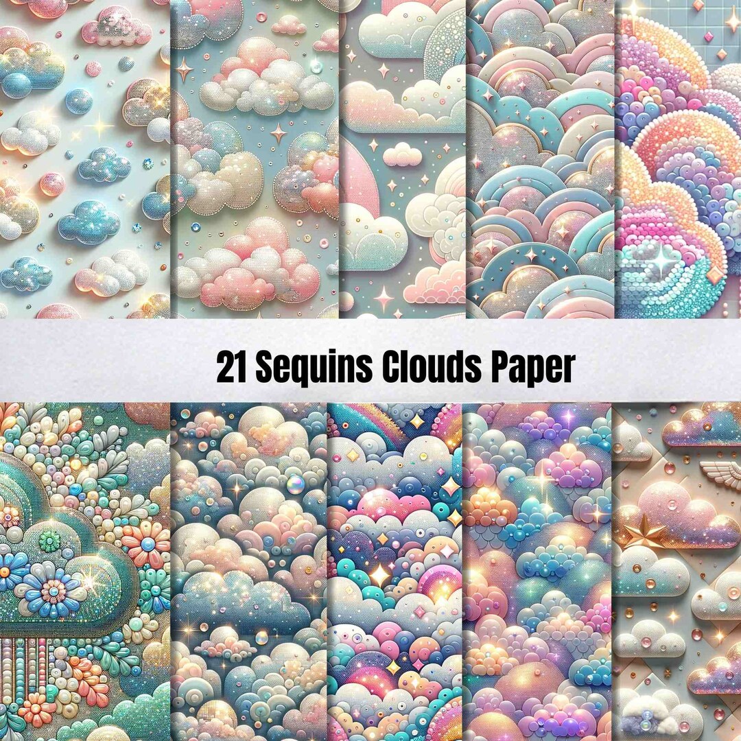 21 Printable Glitter Digital Papers,clouds Digital Papers, Jpgs,glitter ...