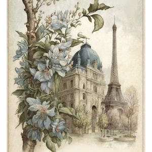 10 Retro Paris Poster, Vintage Paris Print, Jpgs, Watercolor Clipart ...