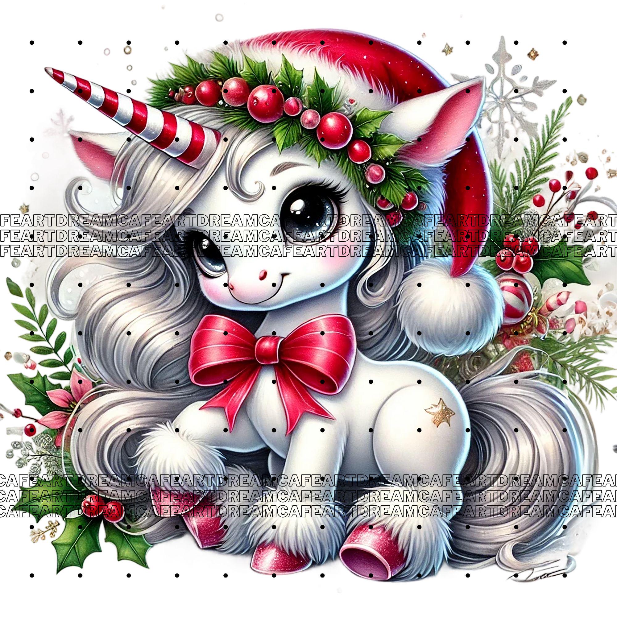 Christmas Unicorns Clipart Bundle 41 PNG, Set 6, Festive Unicorn ...