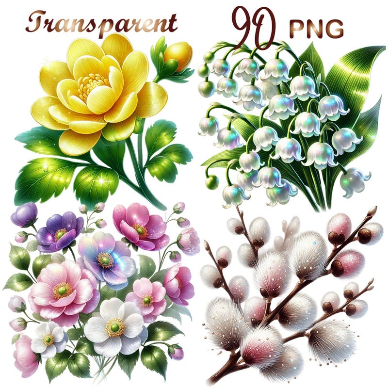 Flower Clipart - Etsy