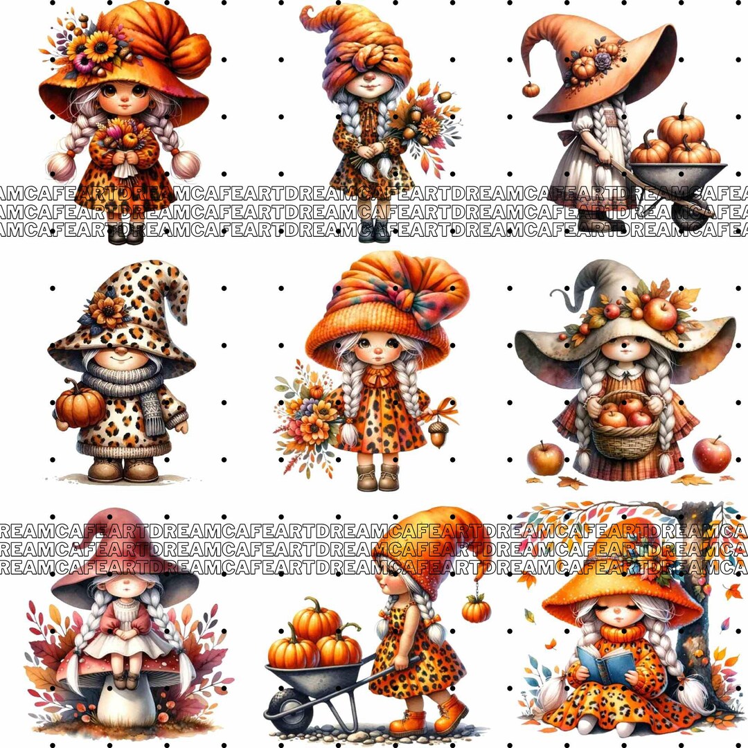 19 Cute Gnome Clipart, Gnome Clipart Bundle,autumn Gnome Png,clipart ...