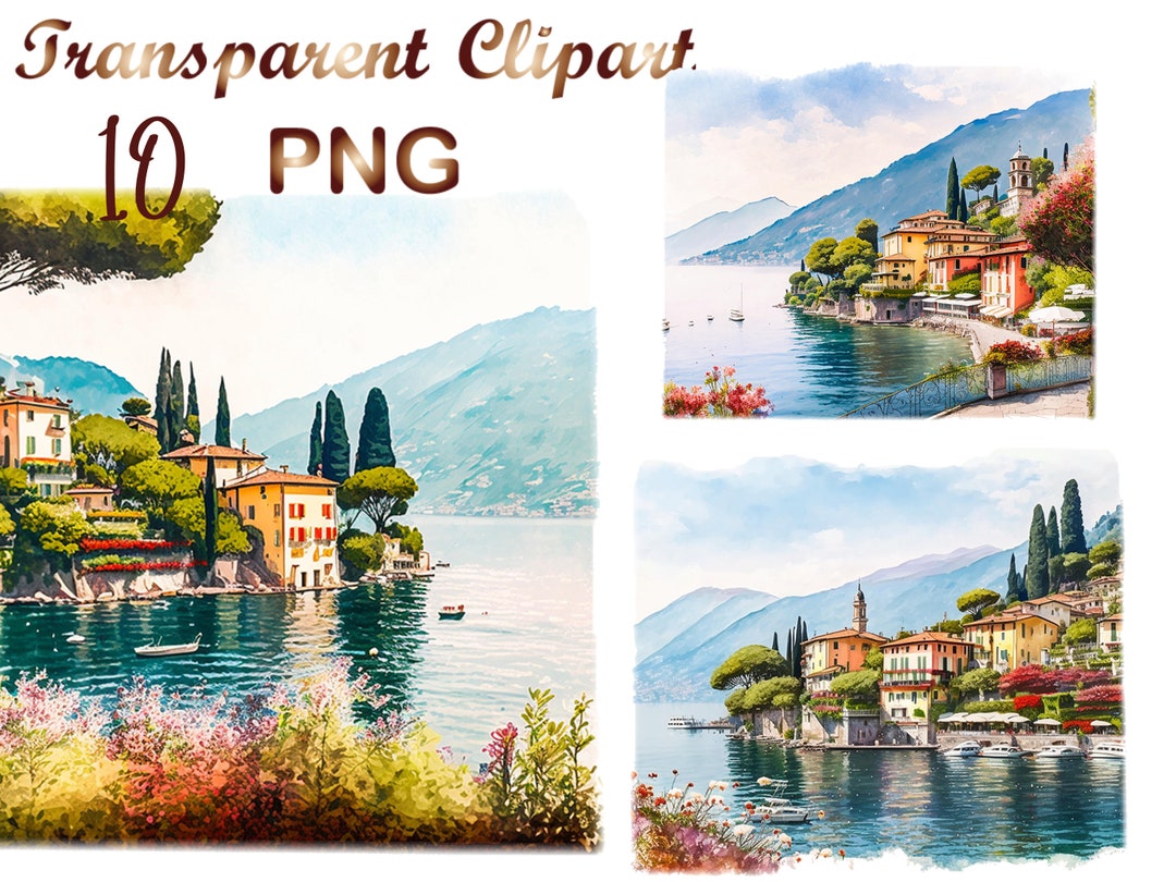 10 Lake Como Png, Watercolor Lake Como Clipart, Lake Como Png ...