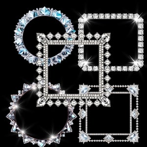 29 Diamond Frames Clipart PNG, Diamond Frame Clipart Bundle ...