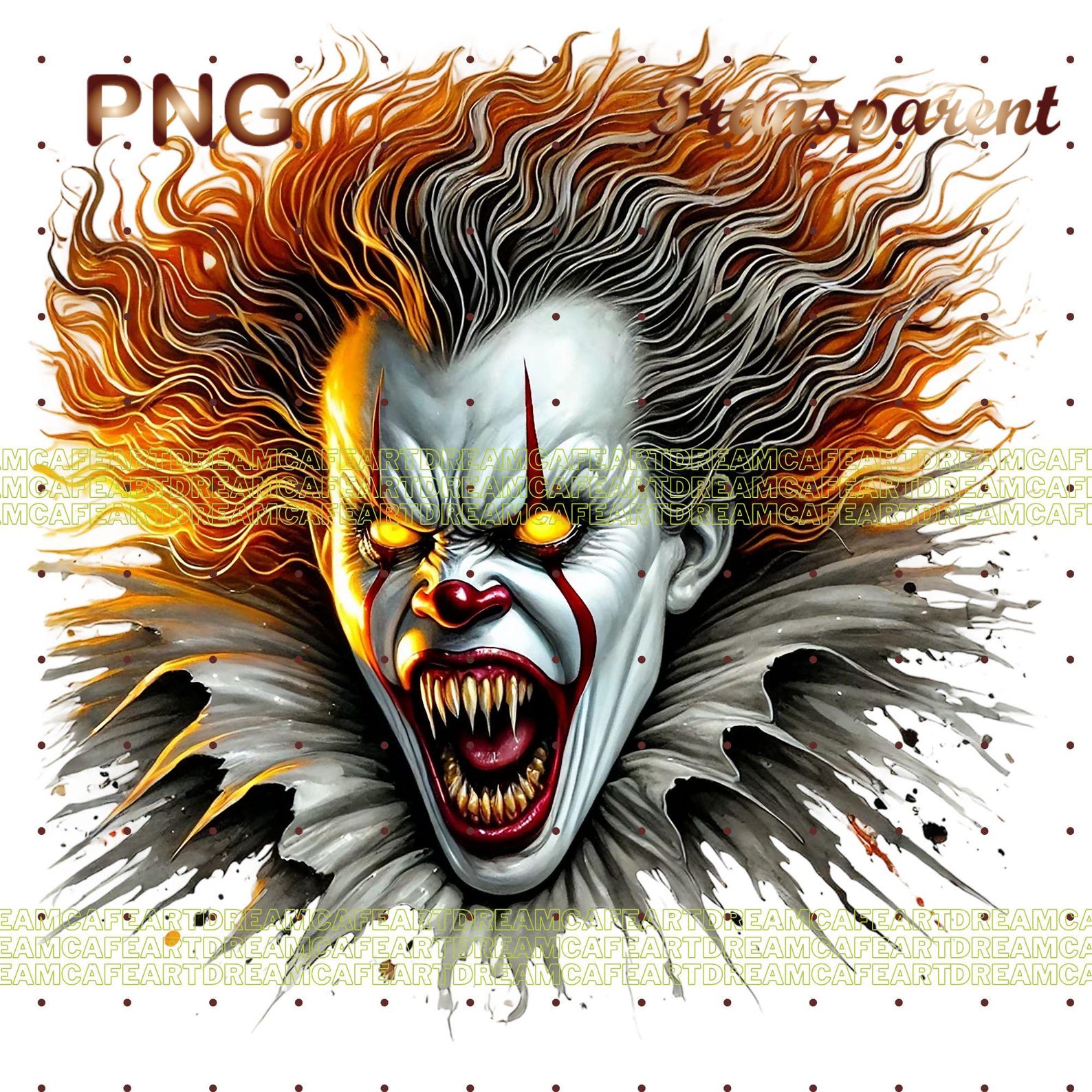 30 PNG Set 1 Psycho Clowns Clipart, Creepy Clown Graphics Designs ...