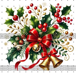30 PNG Christmas Holly & Mistletoe Clipart Bundle, Set 2, Festive ...