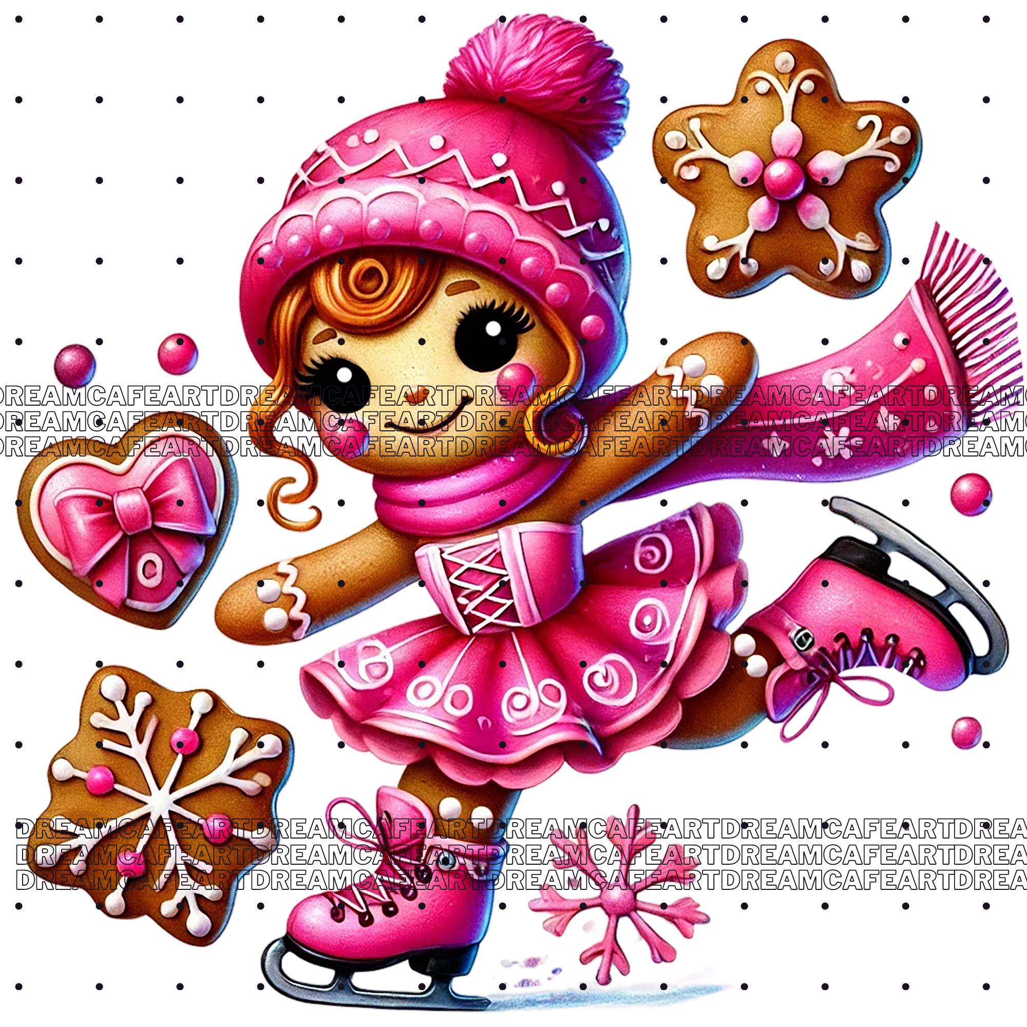 35 Pngs and Jpgs, Gingerbread Girl Christmas Clipart Bundle, Festive ...