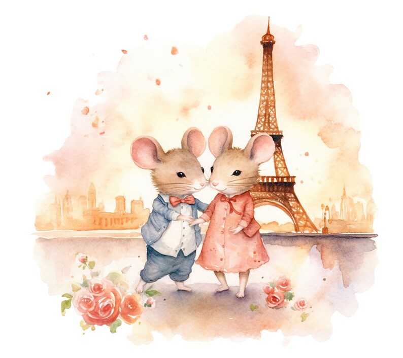 17 Mice in Paris PNG, Romantic Mouse Png, Romantic Clipart, Mice ...