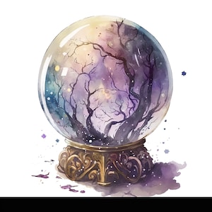 10 Witch Crystal Ball Clipart, Jpgs, Magic Clip Art, Mystical Clipart ...
