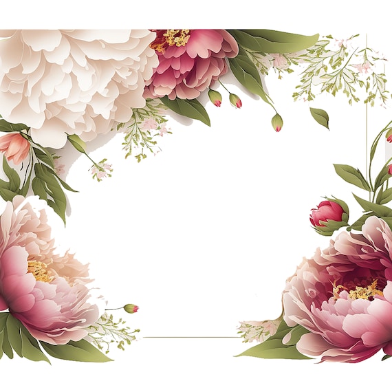 Pink Flower Border Clipart