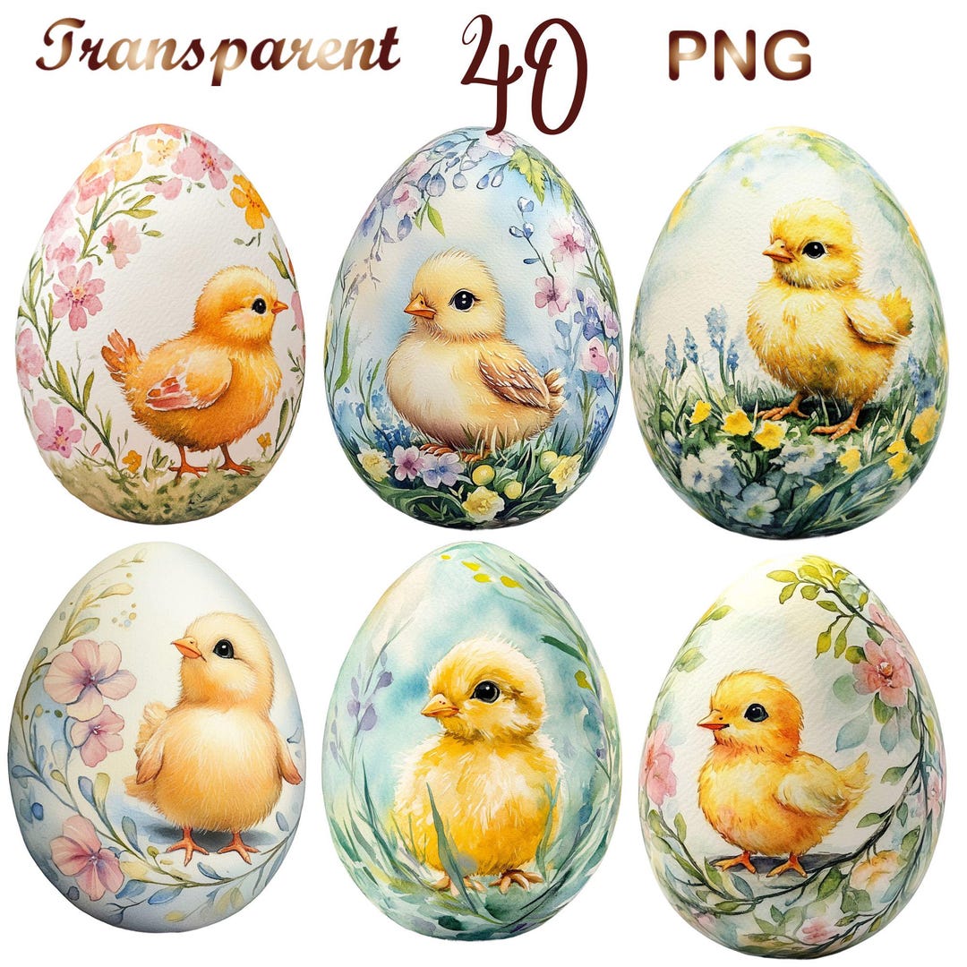 40 PNG Easter Eggs Clipart Bundle, Festive Easter Eggs Graphics Designs ...