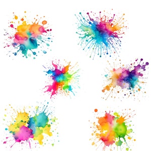 250 Watercolor Color Splash Clipart PNG, Paint Splatter Clipart ...