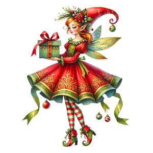 14 PNG, Christmas Fairy Clipart Bundle,christmas Elf Fairy Clipart ...