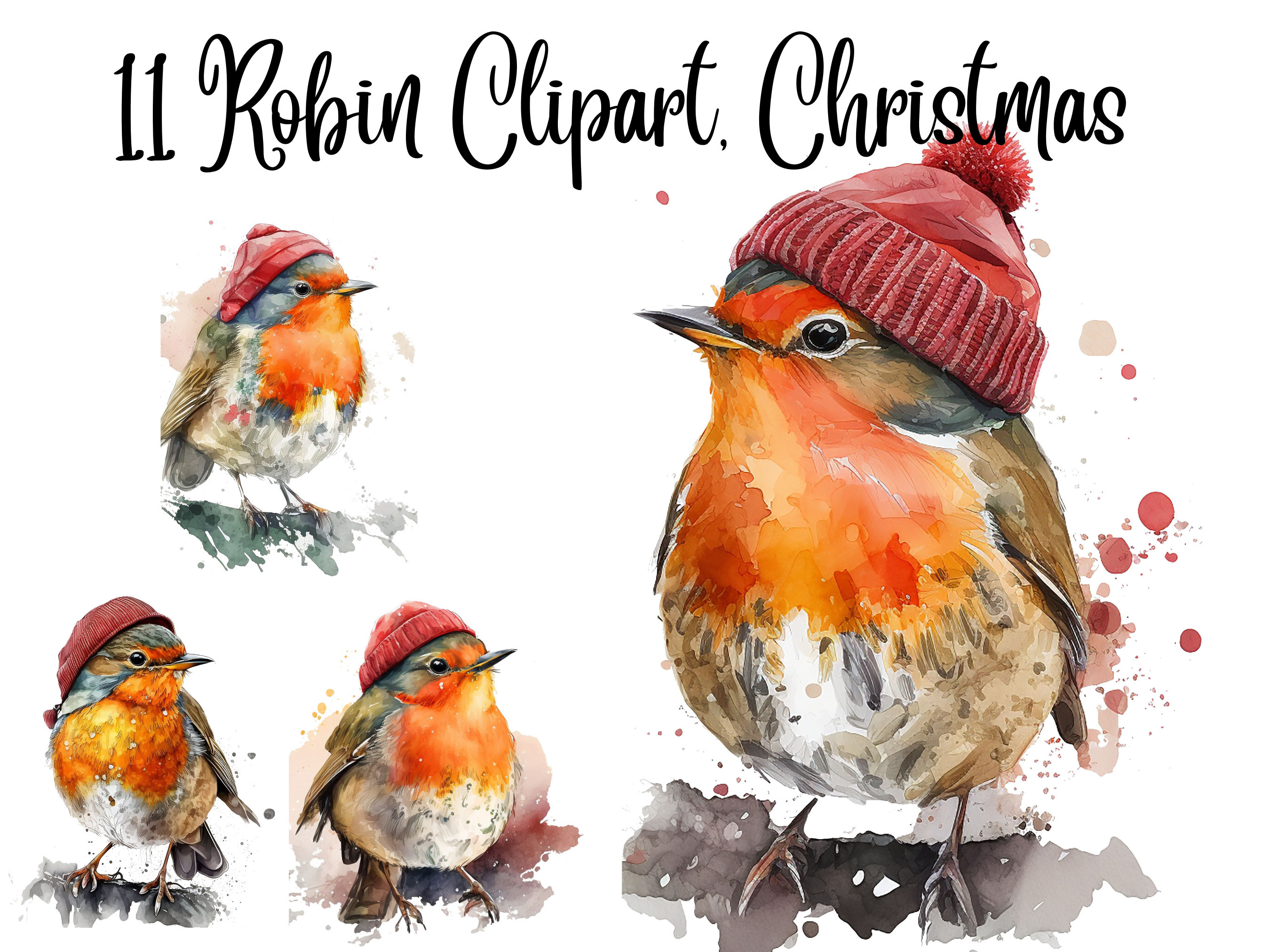 11 Robin Clipart Christmas Robin Clipart Red Robin Clipart - Etsy UK