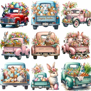 16 Easter Bunny Truck Clipart, Easter Truck Clipart, Easter Bunny ...