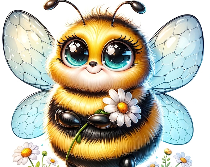 16 PNG Sweet Bees Clipart Bundle, Cute Bees Clipart Bundle, Cute Bees ...