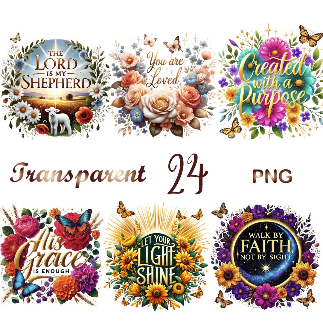 24 PNG Set 2 Inspirational Quotes Clipart,motivational Phrase ...