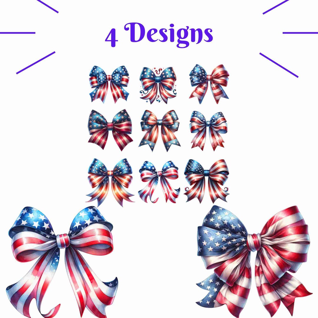 Patriotic Coquette Bow Png, Coquette Bow Png, 4th of July Sublimation ...