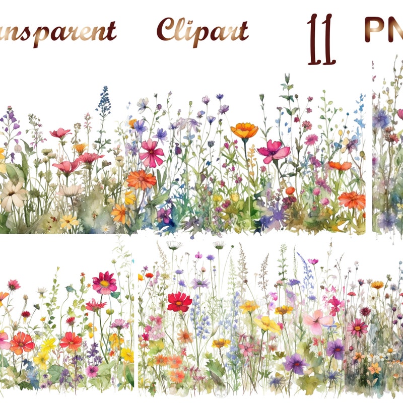 Wildflower Clip Art - Etsy