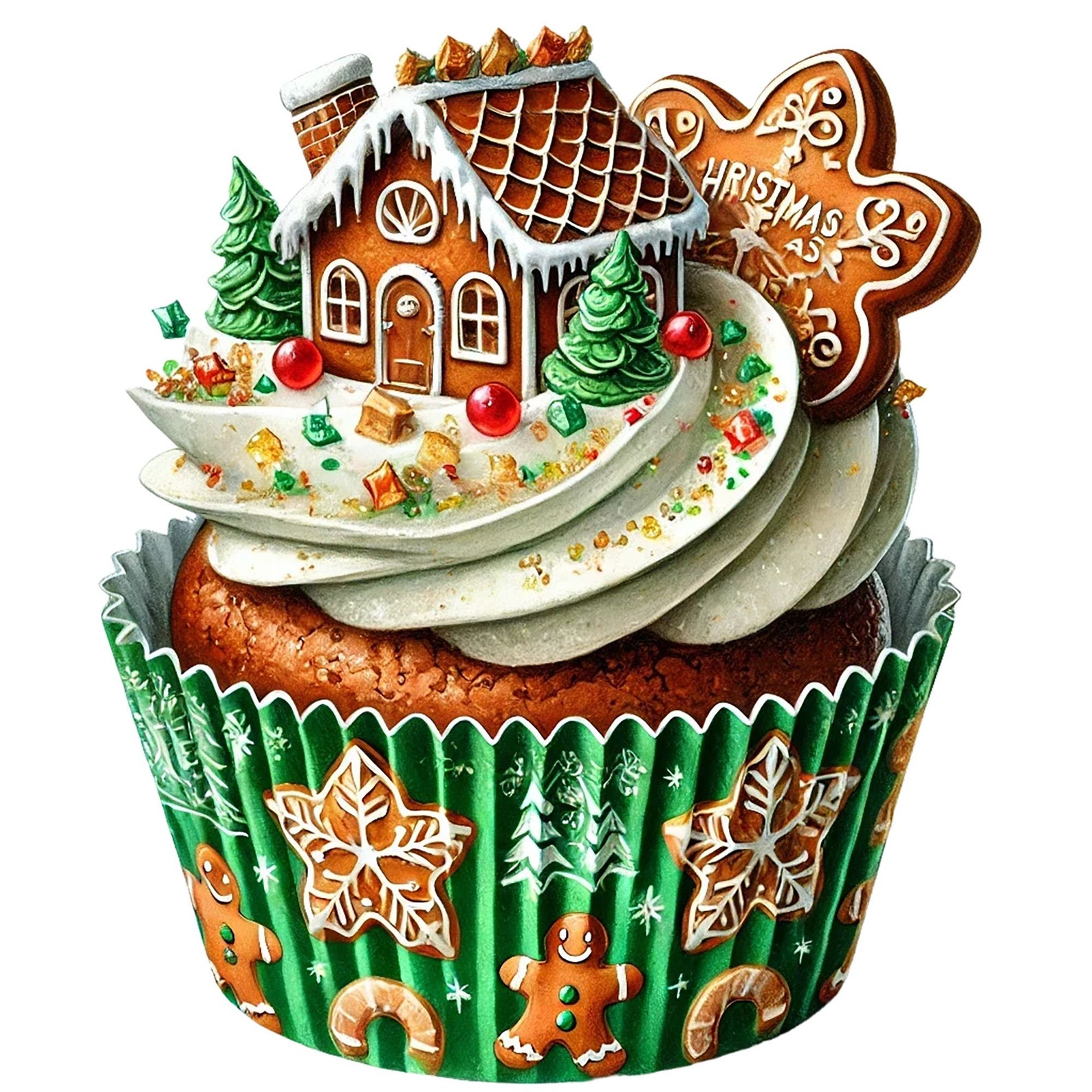 40 JPG, Christmas Cupcake Clipart Bundle, Festive Holiday Desserts ...