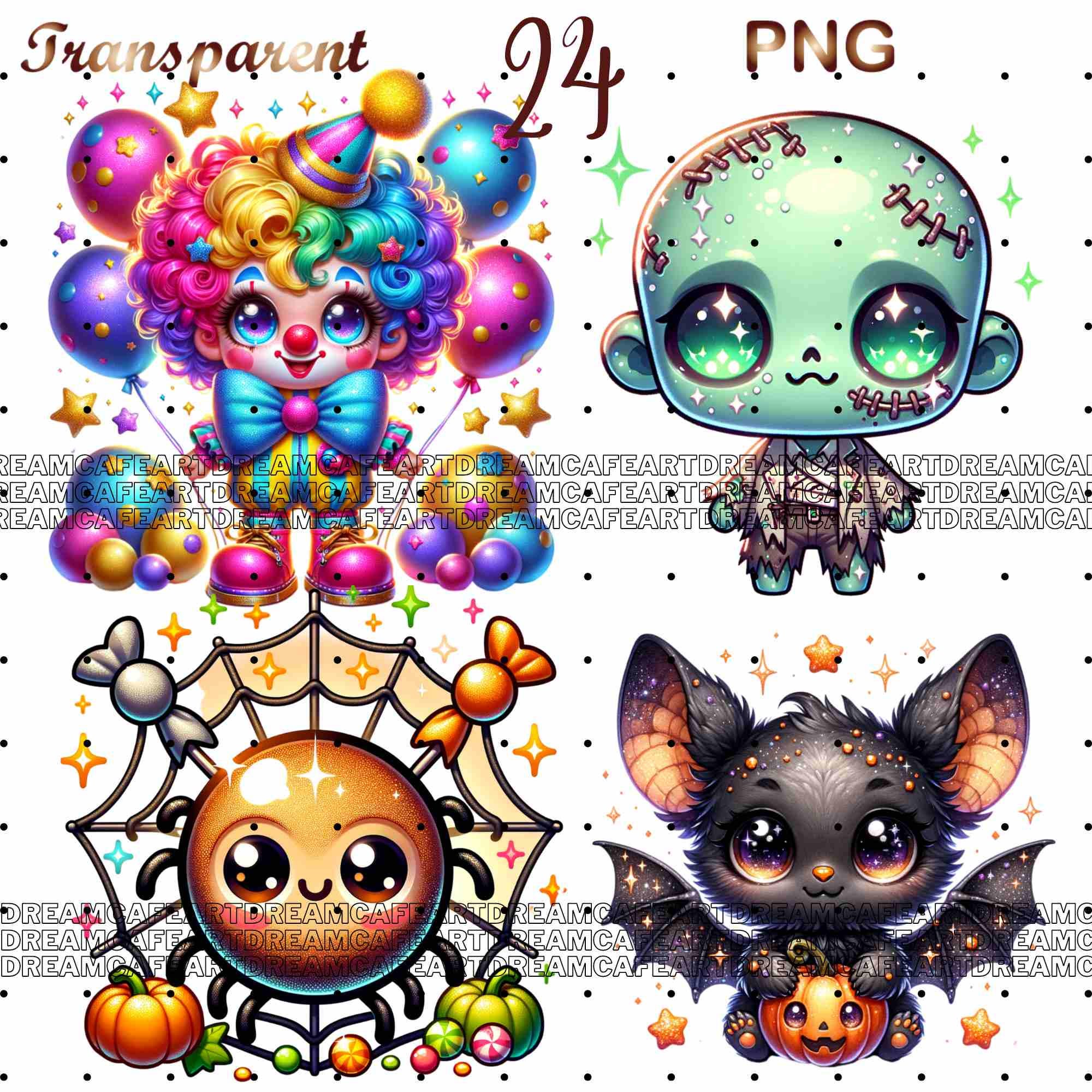 24 PNG, Little Halloween Monsters Clipart,halloween Clipart,cute Ghost ...