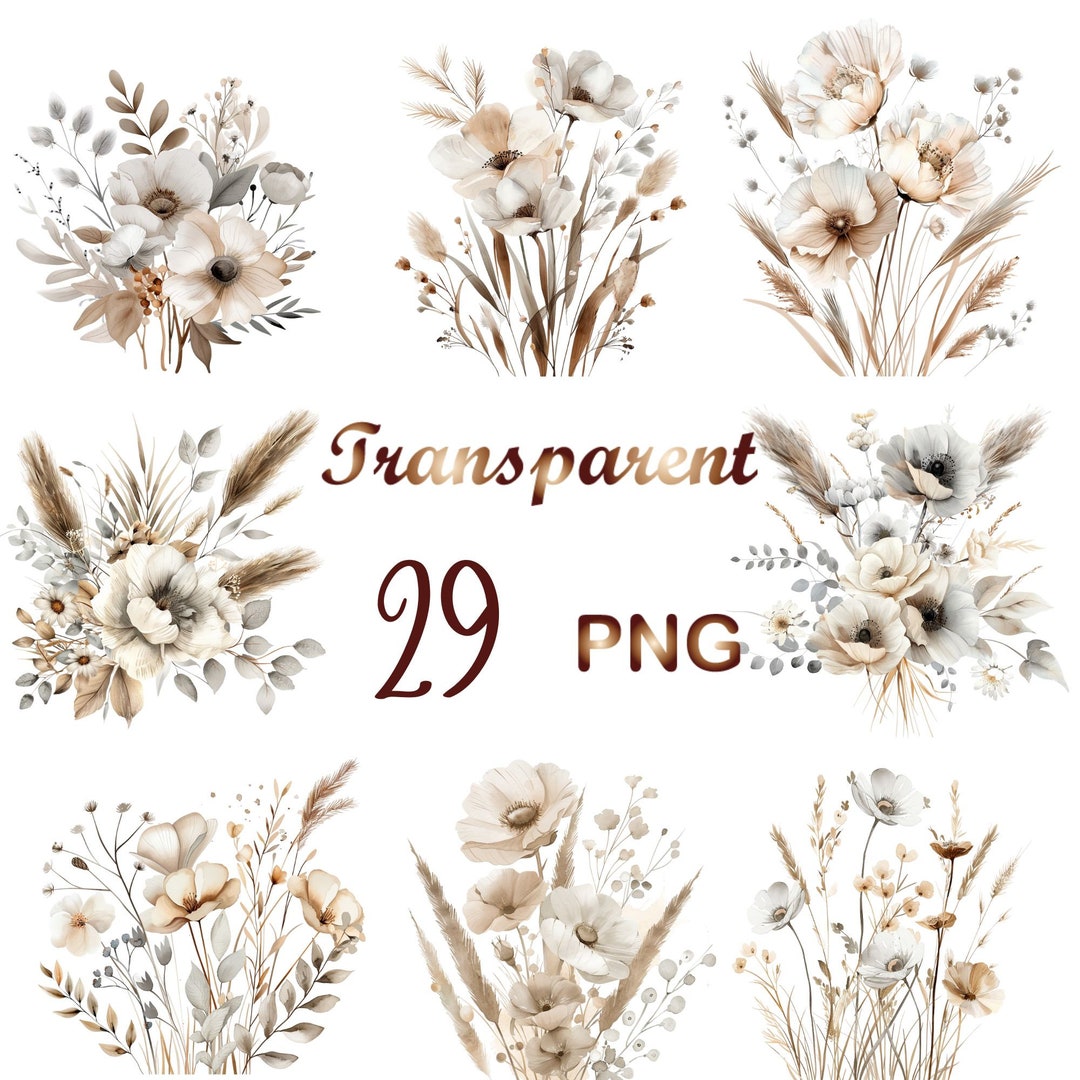 29 PNG, Boho Wildflowers Meadow Clipart,summer Boho Floral Nature ...