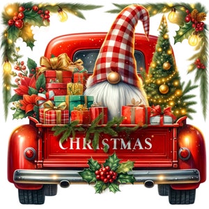 10 Christmas Gnome and Truck Clipart Bundle, Christmas Clipart, Winter ...
