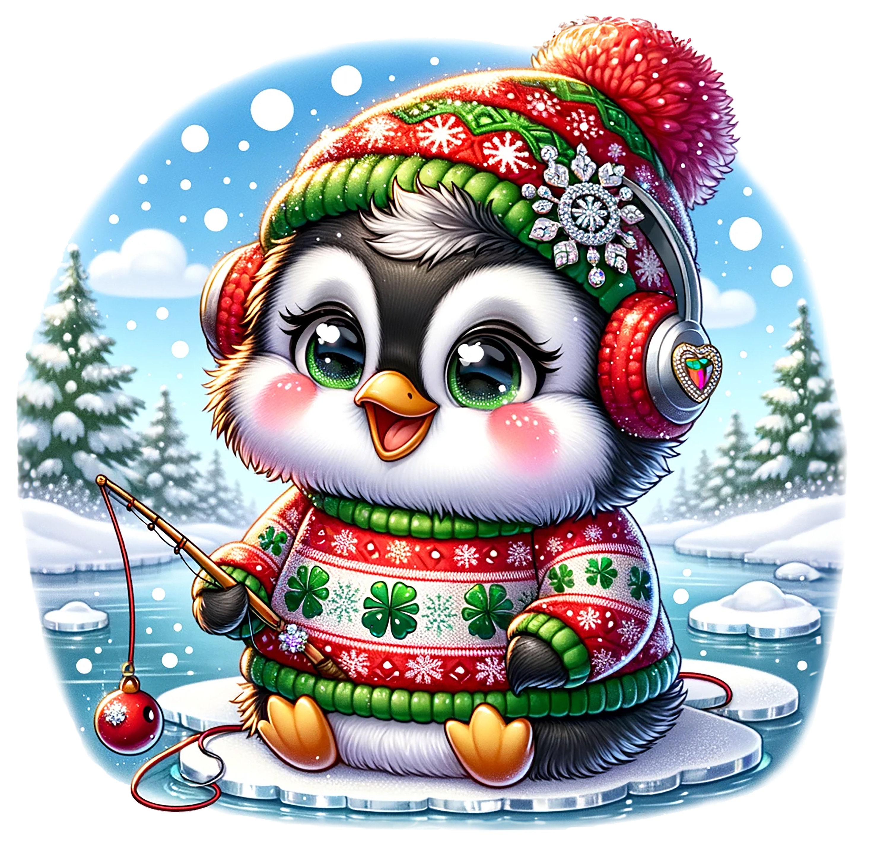 12 Winter Penguin Clipart PNG and JPG, Set 2, Christmas Penguin Clipart ...