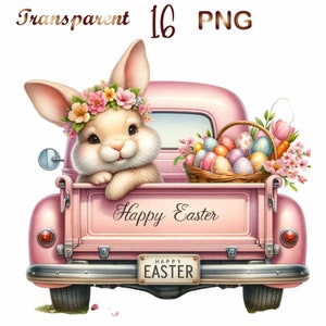 16 Easter Bunny Truck Clipart, Easter Truck Clipart, Easter Bunny ...