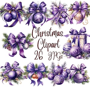 26 Purple Christmas Decoration Jpgs, High Quality Jpgs, Digital ...
