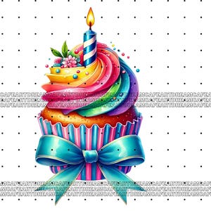60 PNG Birthday Cupcakes Clipart Bundle, Festive Cupcake Graphics ...