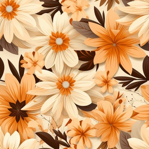 18 Seamless Autumn Flowers Digital Paper,leaves Seamless,autumn Floral ...