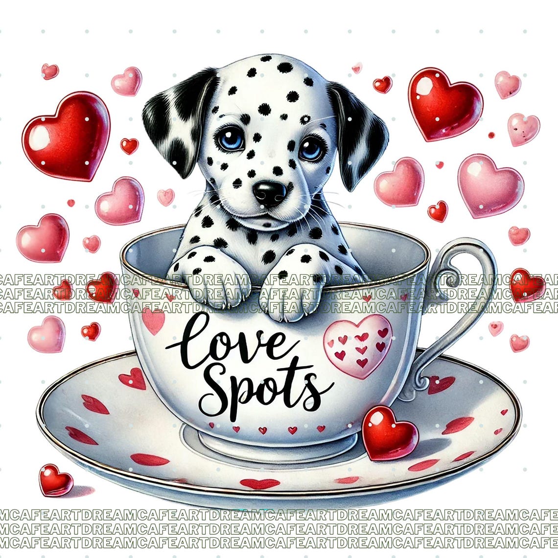 40 PNG Set 1 Valentines Day Puppy Cups Clipart Bundle, Holiday Cup ...