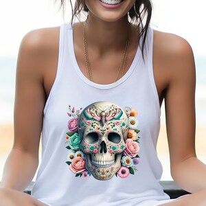 5 PNG, Flower Skull Design, Flower Skull, Wildflowers Skull Png, Skull Png,sublimation,dtf Png ...