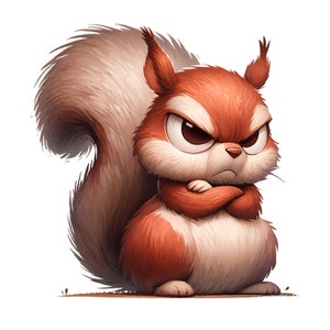 Grumpy Animals Clipart Bundle: Funny Cartoon PNG Prints (commercial Use ...