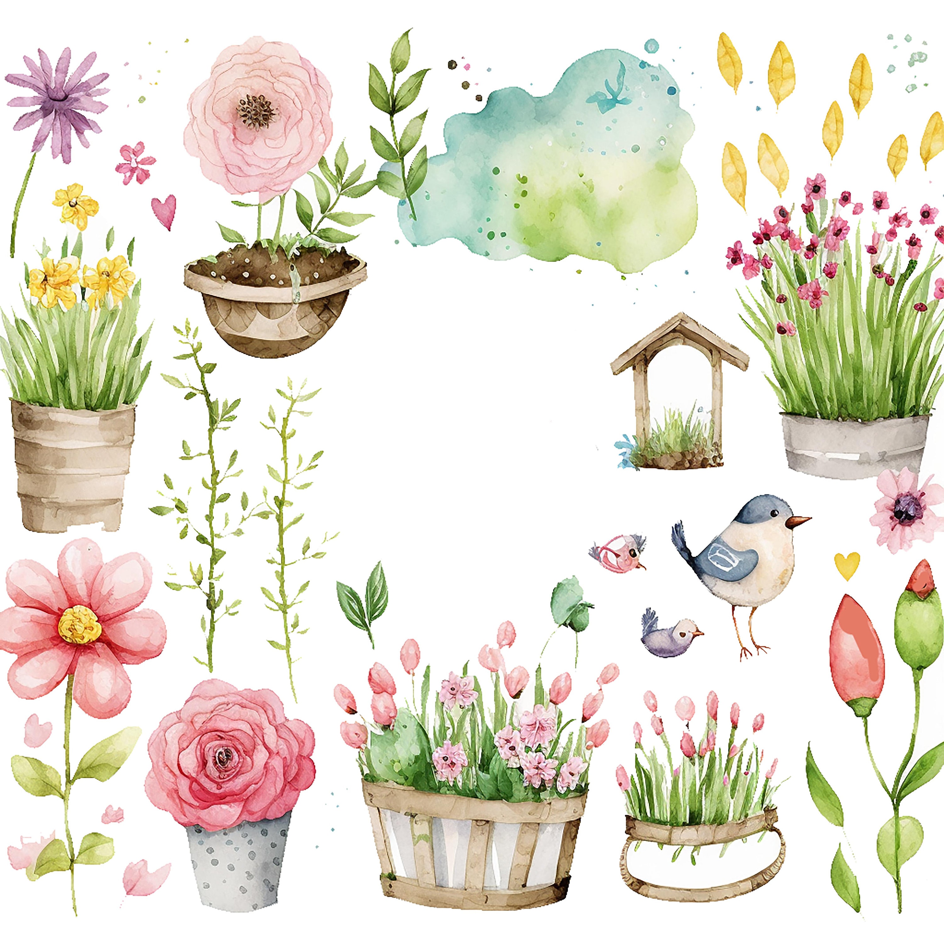 Spring Flower Garden Clip Art