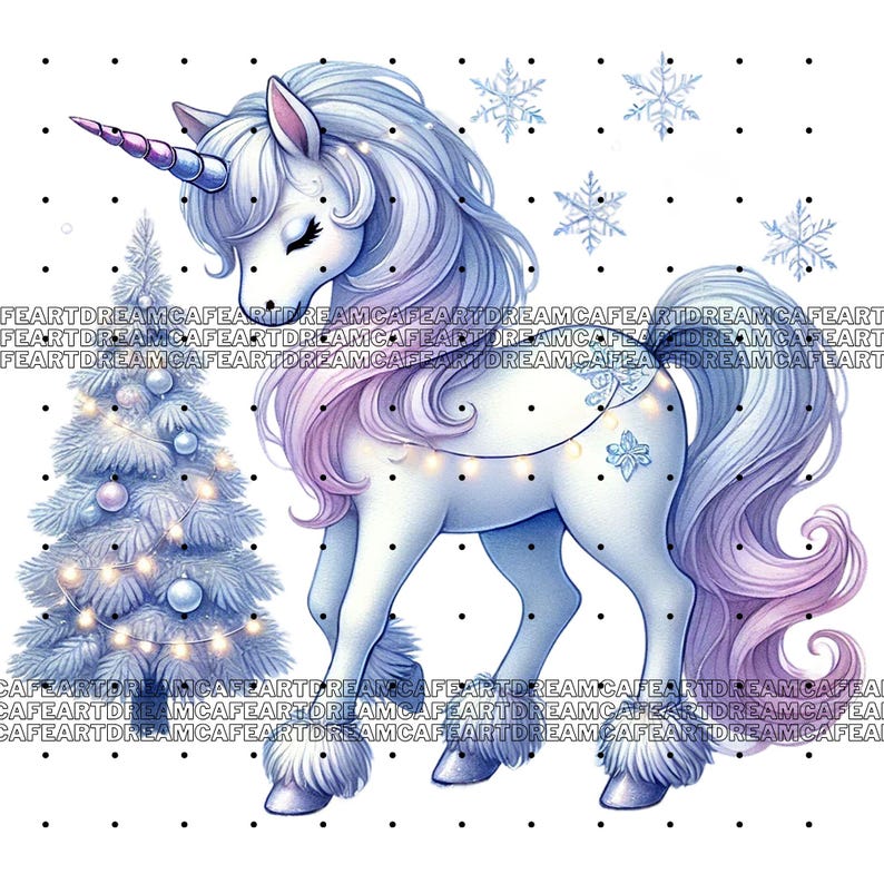 Christmas Unicorns Clipart Bundle 41 PNG, Set 6, Festive Unicorn ...