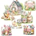 50 PNG, Easter Village Clipart Bundle, Easter Gnome Clipart, Pink ...